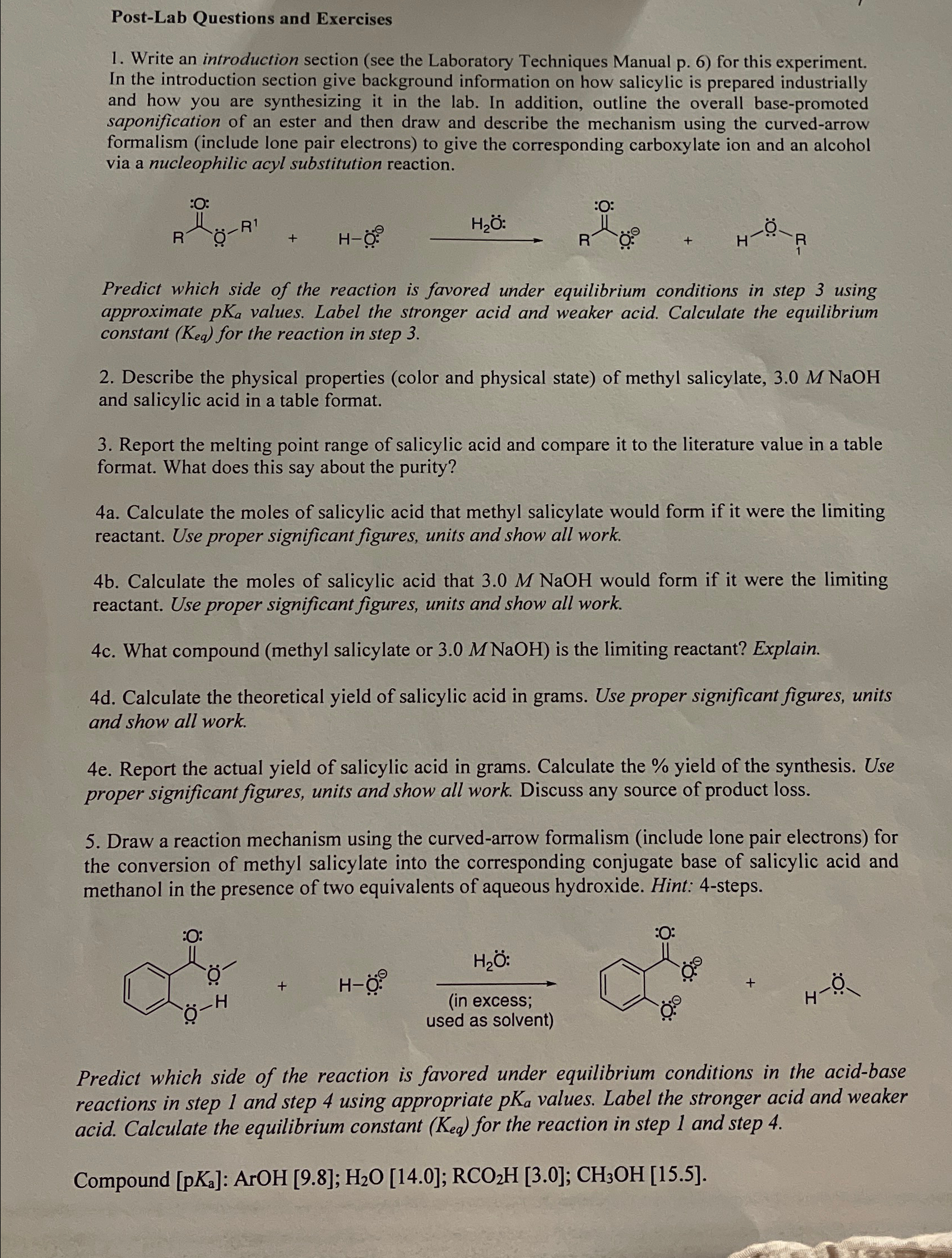 Solved Post-Lab Questions and ExercisesWrite an introduction | Chegg.com