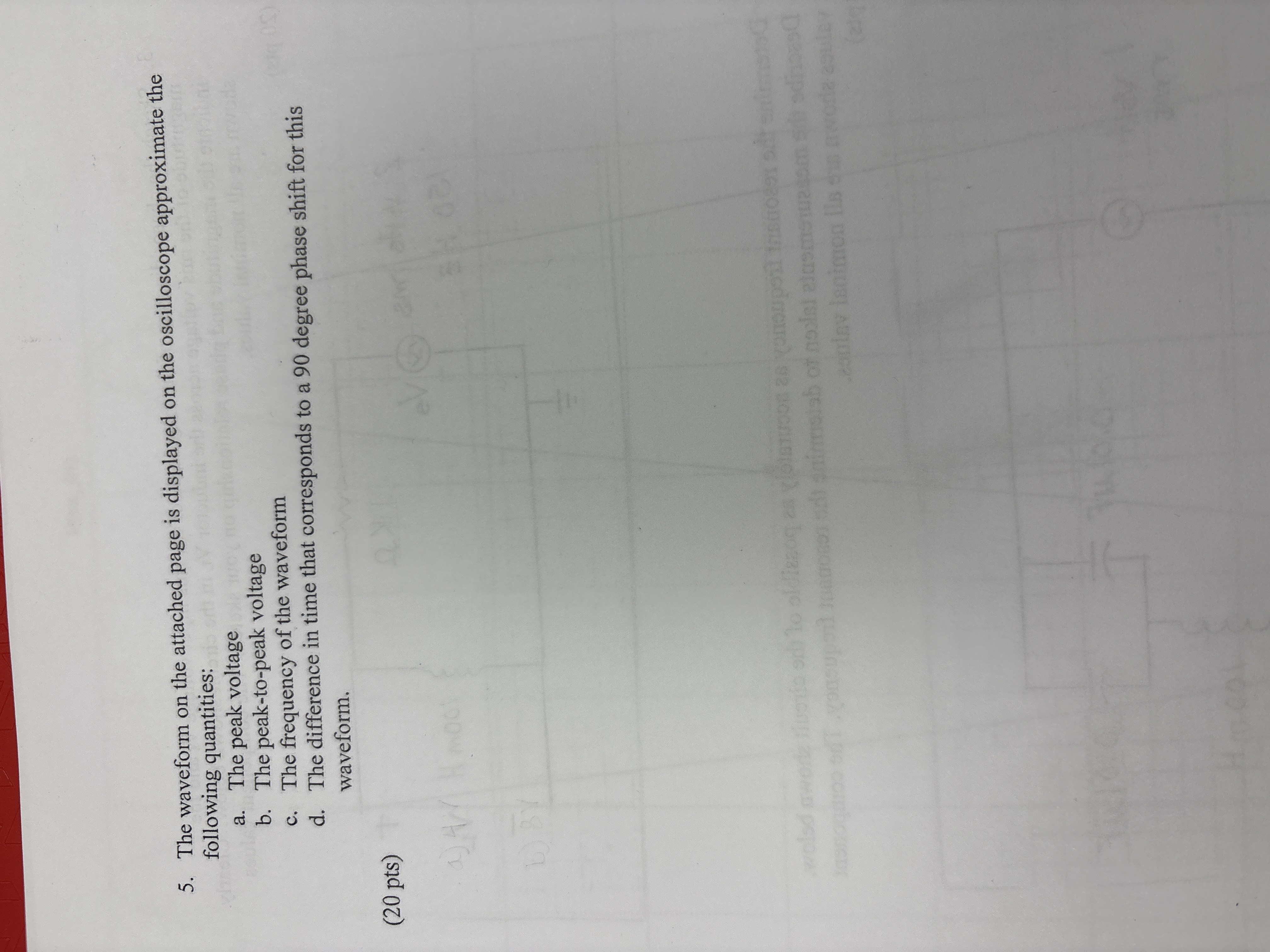 Solved 5. ﻿The waveform on the attached page is displayed on | Chegg.com