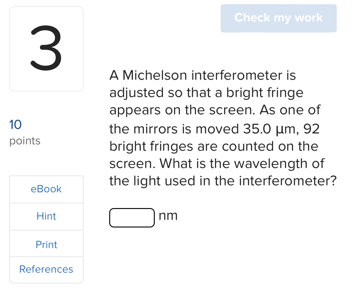 Solved A Michelson interferometer is adjusted so that a | Chegg.com