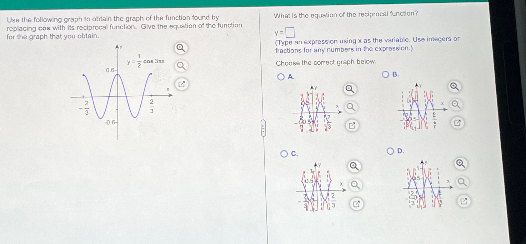 Solved Use the following graph to obtain the graph of the | Chegg.com
