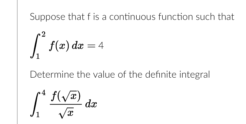 Solved Suppose that f ﻿is a continuous function such | Chegg.com