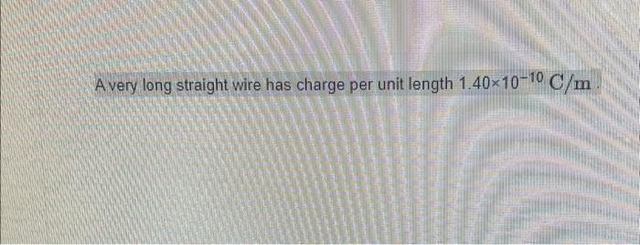 Solved A very long straight wire has charge per unit length | Chegg.com