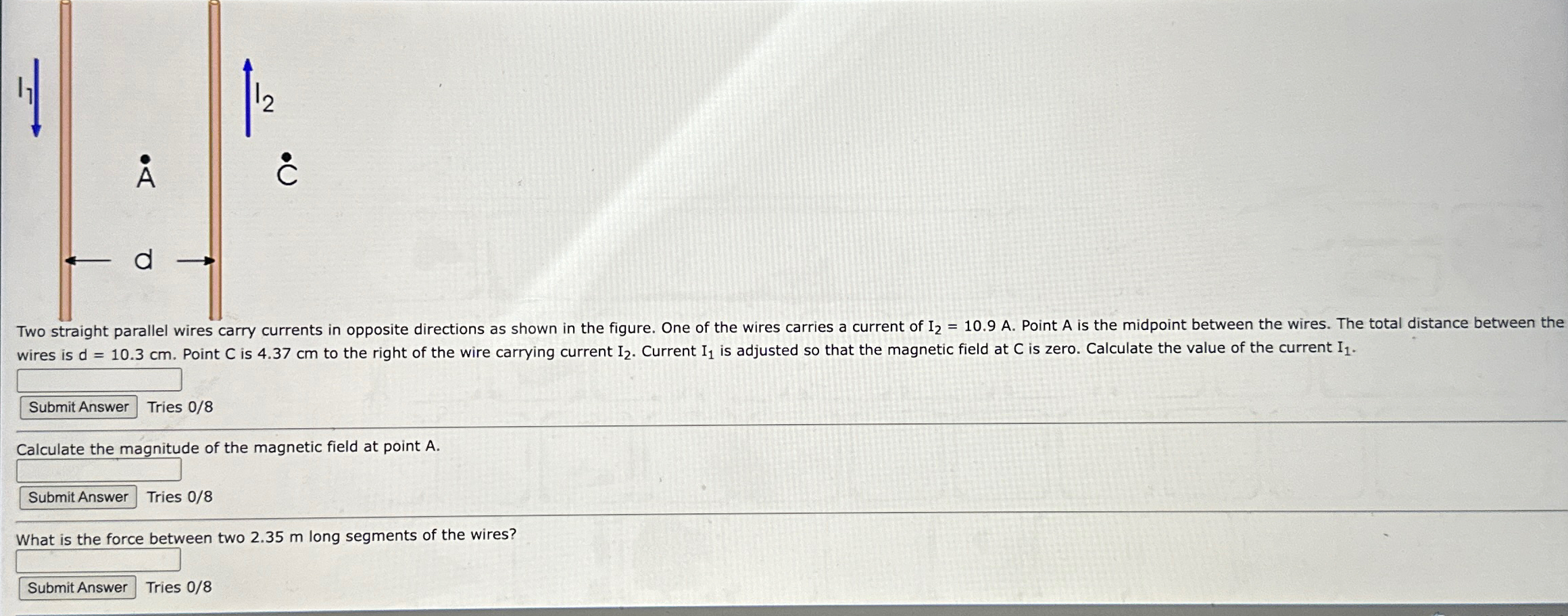 Solved Tries 08Calculate the magnitude of the magnetic field | Chegg.com
