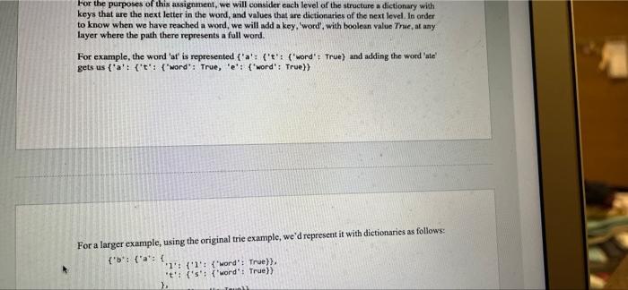 Solved Question #7: Trie 25 pts In this section you will use | Chegg.com
