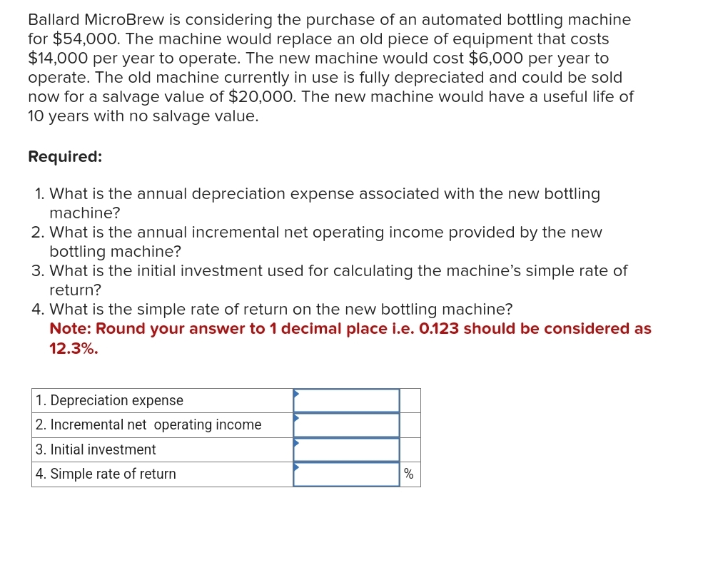 Solved Steps for Ballard MicroBrew is considering the | Chegg.com