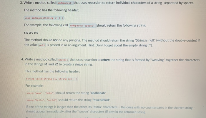 Solved Recursion For this assignment you are going to write | Chegg.com
