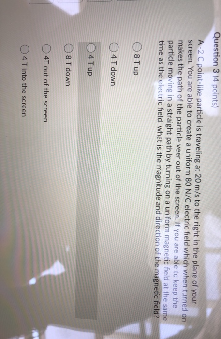 Solved Question 3 (4 points) A 2 C point-like particle is | Chegg.com