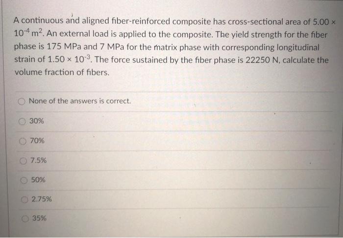 Solved A continuous and aligned fiber-reinforced composite | Chegg.com