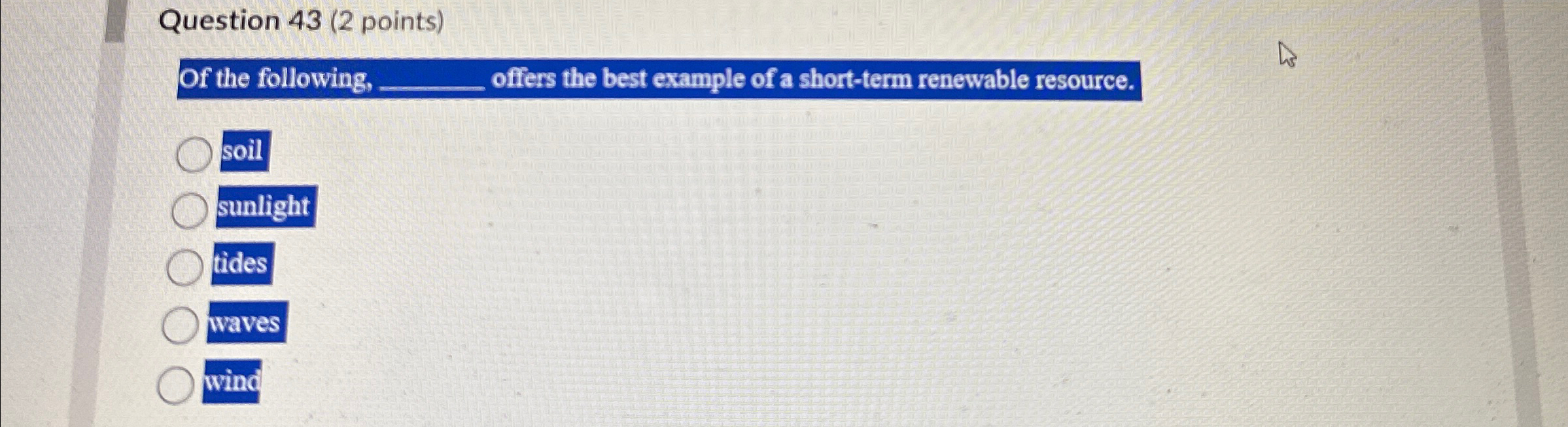 Solved Question 43 (2 ﻿points)of the following, q, ﻿offers | Chegg.com