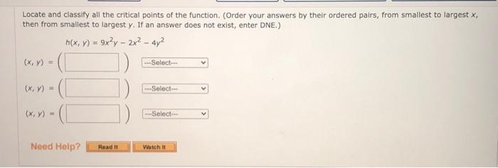 Solved Locate and classify all the critical points of the | Chegg.com