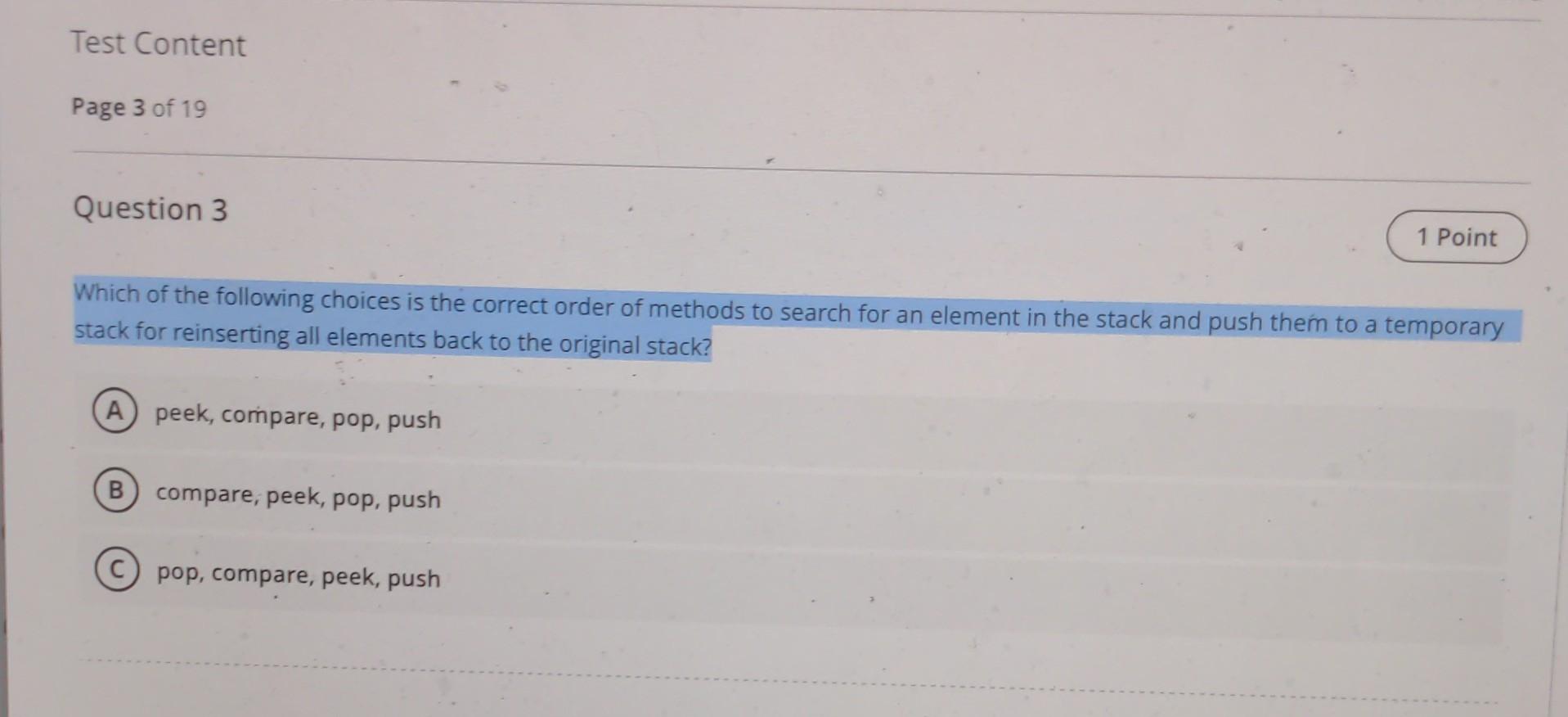 Solved Which of the following choices is the correct order | Chegg.com