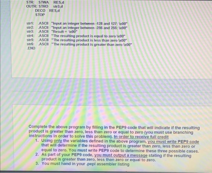 Solved Recall the PEP9 code given in your lecture notes that | Chegg.com