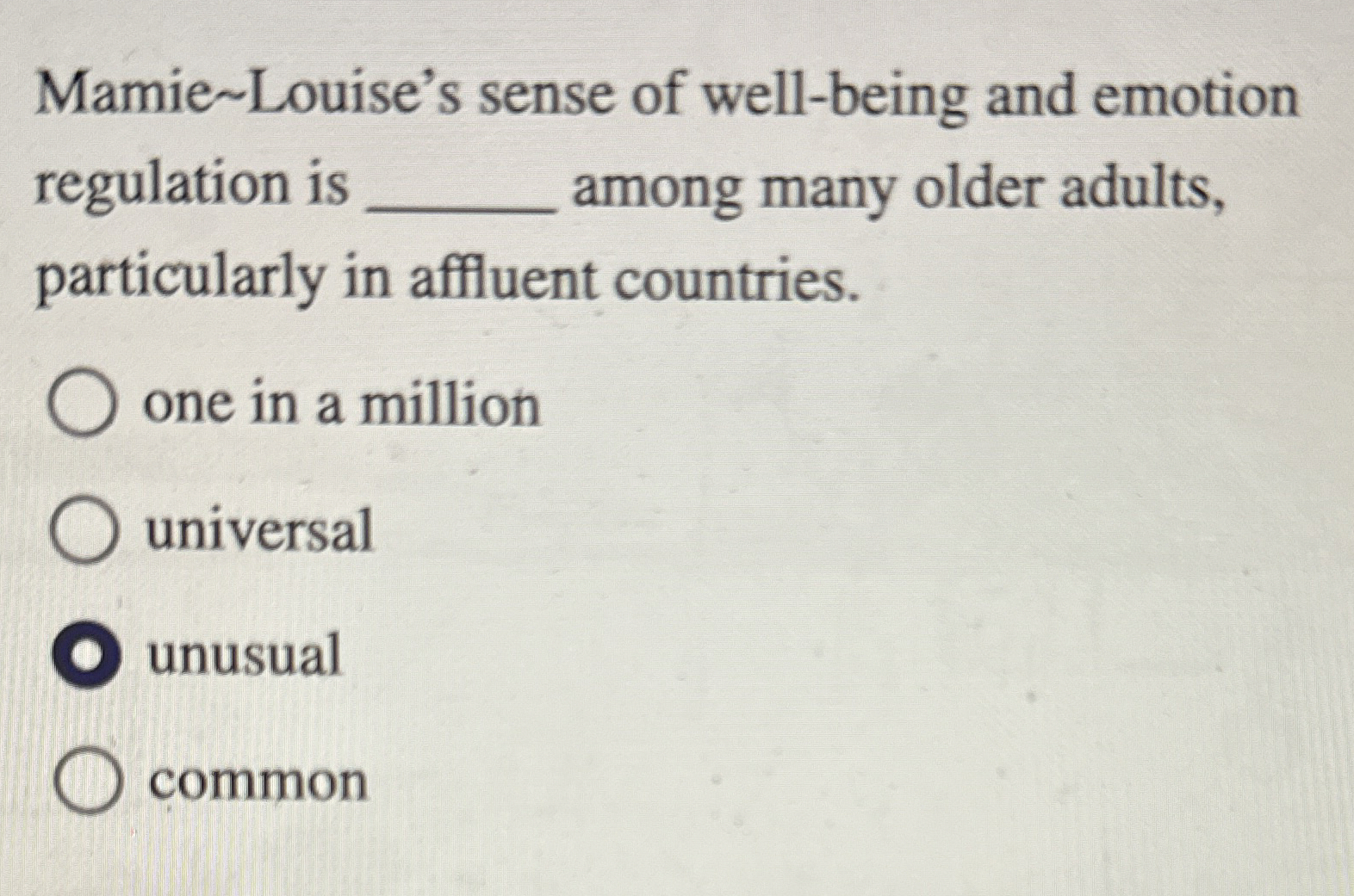 Solved Mamie Louise's sense of well-being and emotion | Chegg.com
