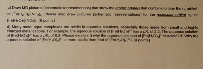 Solved Metal aquo complexes are coordination compounds | Chegg.com