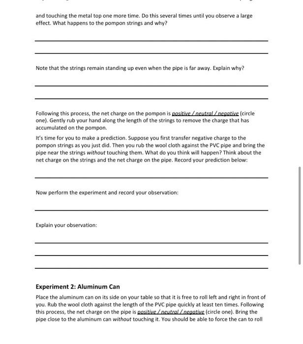 Solved Objectives - Learn about static electric charge and | Chegg.com