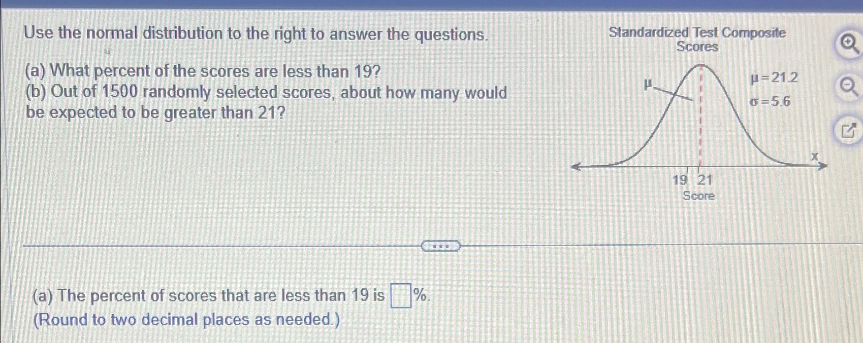 Solved Use the normal distribution to the right to answer | Chegg.com
