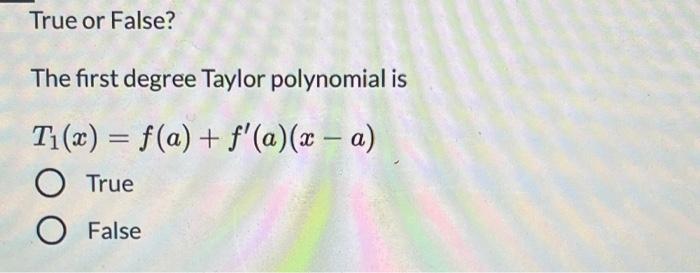 Solved The Taylor series that represents a function f(x) | Chegg.com