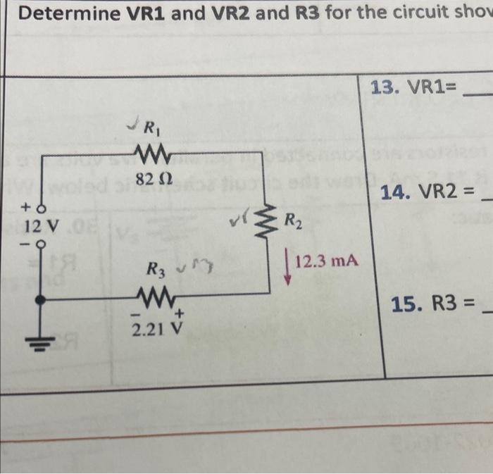 Solved Determine VR1 and VR2 and R3 for the circuit shol | Chegg.com