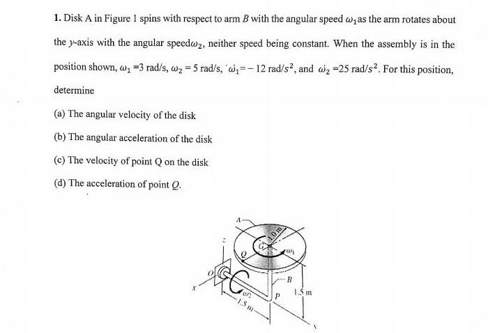 Solved 1. Disk A in Figure I spins with respect to arm B | Chegg.com