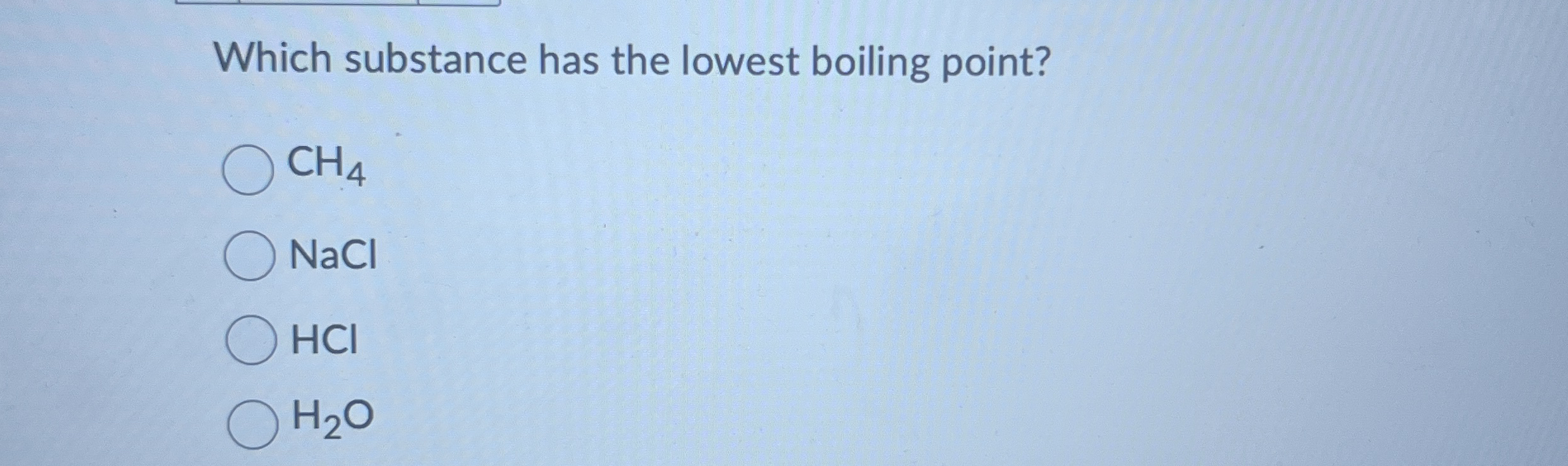 Solved Which substance has the lowest boiling | Chegg.com