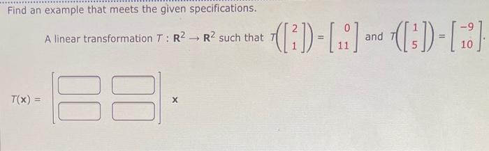 Solved Find an example that meets the given specifications. | Chegg.com
