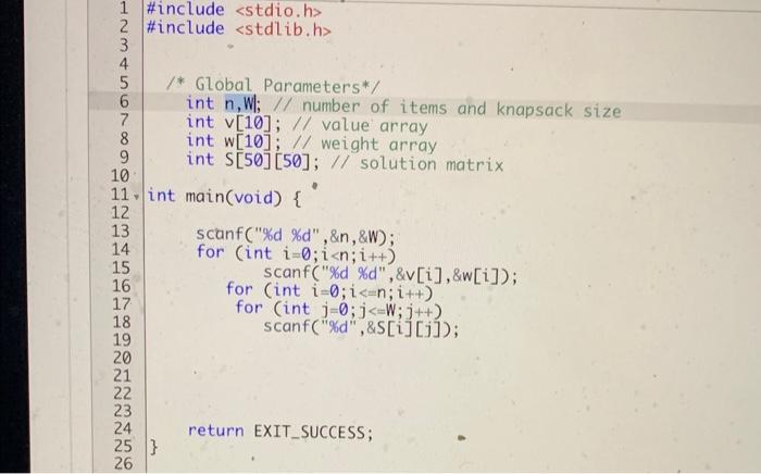 Solved Assume that you have the solution matrix of knapsack | Chegg.com