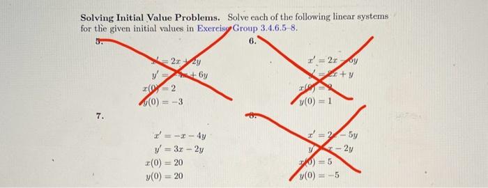 Solved Solving Initial Value Problems. Solve each of the | Chegg.com