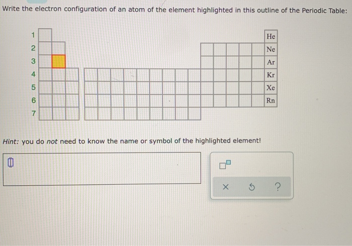 Solved Write The Electron Configuration Of An Atom Of The