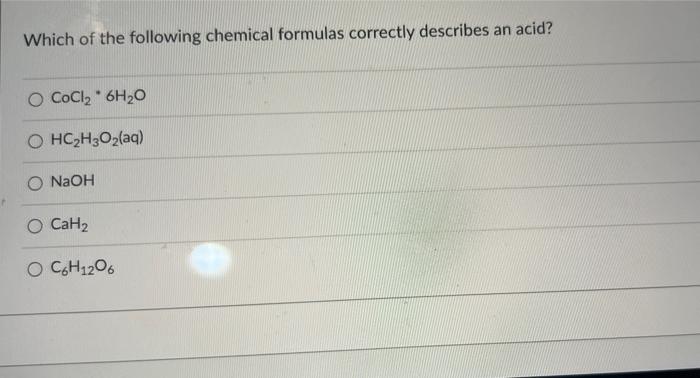 Solved Which of the following chemical formulas correctly | Chegg.com