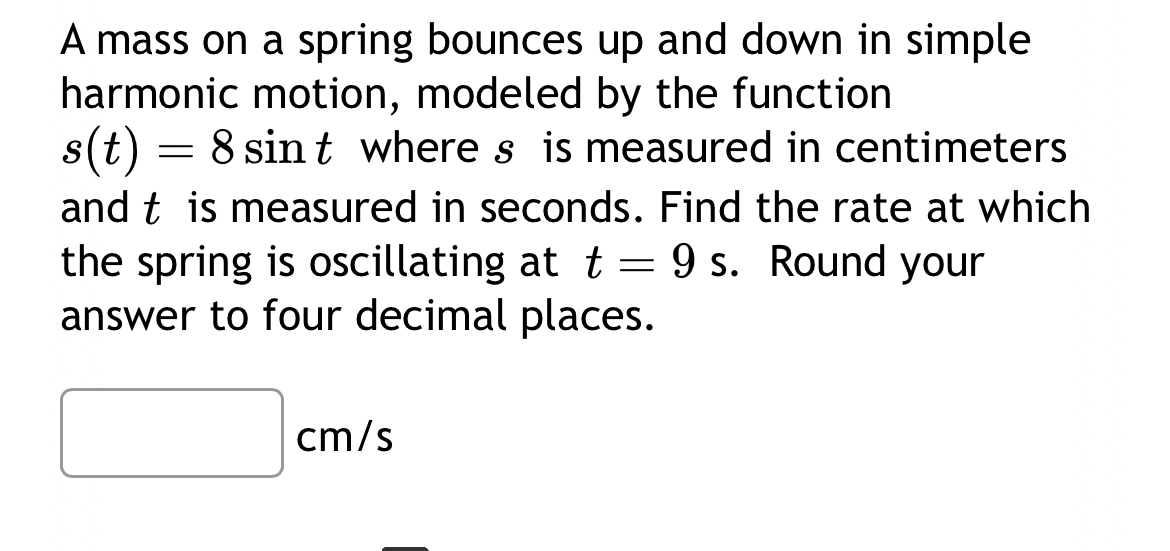 Solved A mass on a spring bounces up and down in | Chegg.com