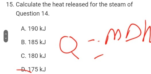 Calculate the heat released for the steam of Question | Chegg.com