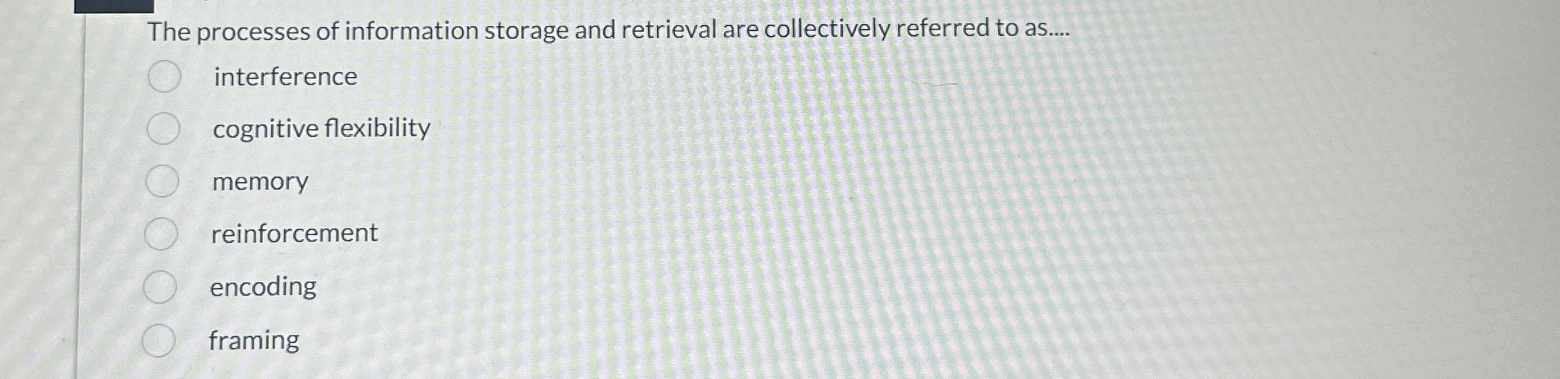 Solved The processes of information storage and retrieval | Chegg.com