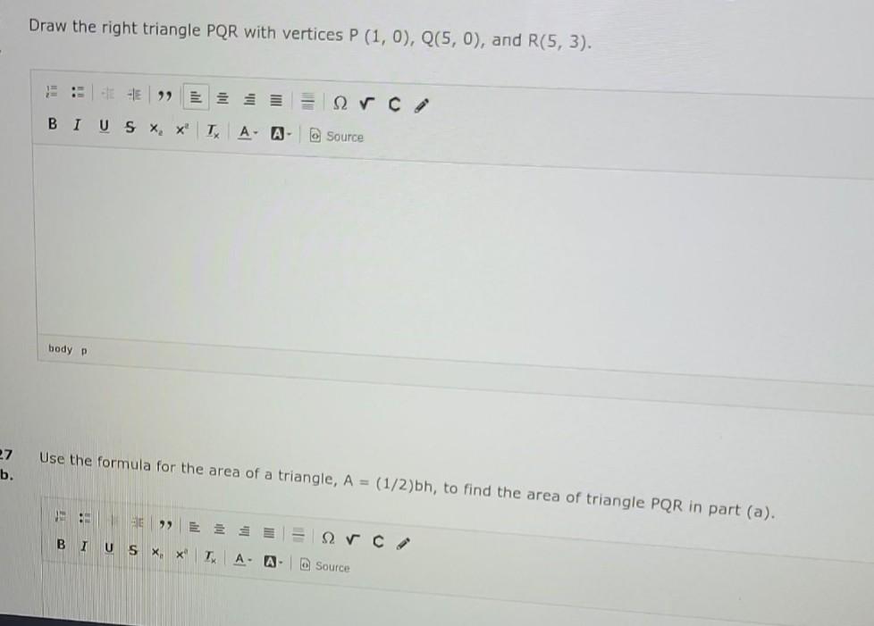 Solved Draw the right triangle PQR with vertices | Chegg.com