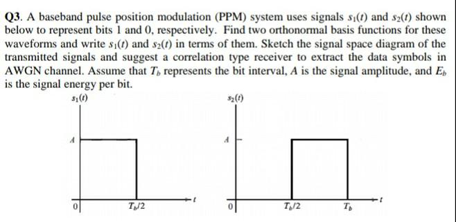 Solved Q3. A baseband pulse position modulation (PPM) system | Chegg.com