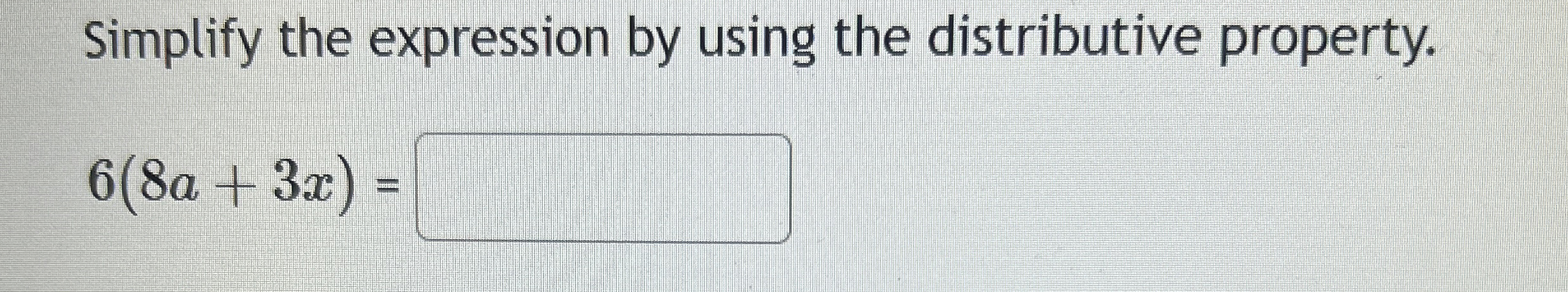 Solved Simplify the expression by using the distributive | Chegg.com
