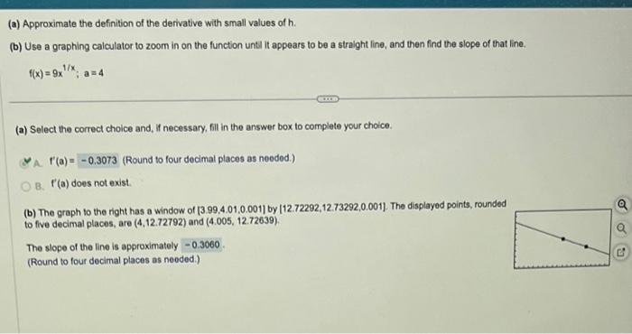 Solved (a) Approximate the definition of the derivative with | Chegg.com