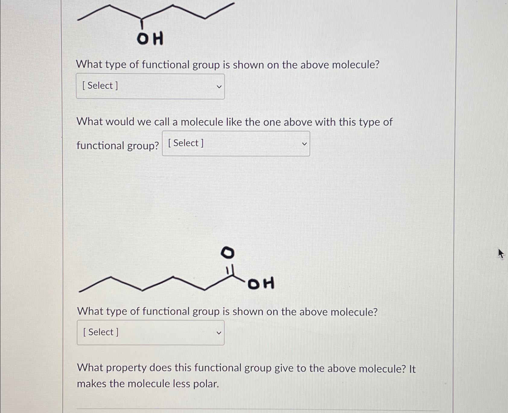 Solved What type of functional group is shown on the above | Chegg.com