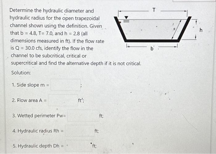 Solved Determine the hydraulic diameter and hydraulic radius | Chegg.com