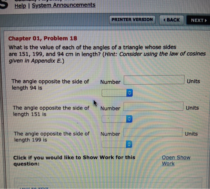 Solved Help System Announcements PRINTER VERSION | Chegg.com