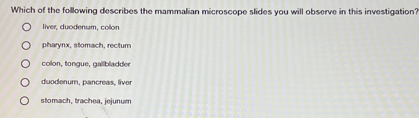 Solved Which of the following describes the mammalian | Chegg.com