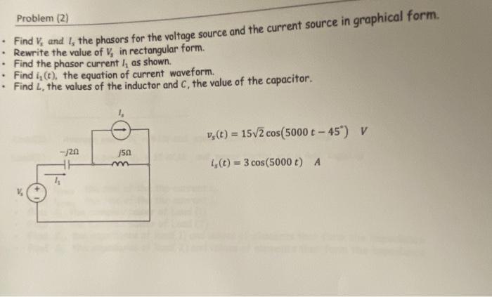 Solved - Find Vx and ls the phasors for the voltage source | Chegg.com