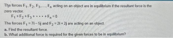 Solved The forces F1,F2,F3,….,Fn acting on an object are in | Chegg.com