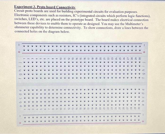 Solved Experiment 3. Proto board Connectivity Circuit proto | Chegg.com