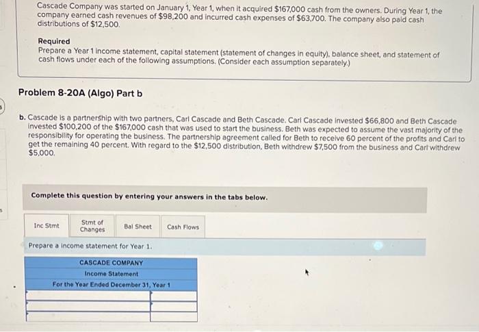 Solved Cascade Company was started on January 1, Year 1, | Chegg.com