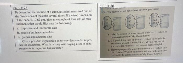 Solved Ch. 1 # 24 To determine the volume of a cube, a | Chegg.com