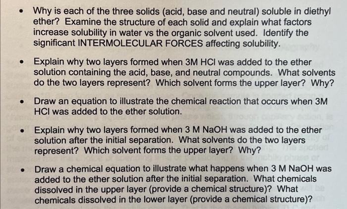 Solved - Why is each of the three solids (acid, base and | Chegg.com