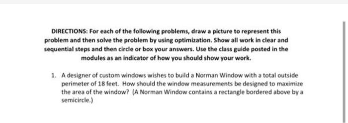 Solved DIRECTIONS: For each of the following problems, draw | Chegg.com