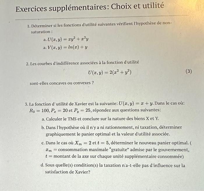 Solved 1. Determine if the following utility functions | Chegg.com