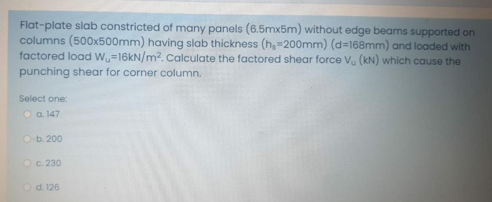 Solved Flat-plate slab constricted of many panels (6.5mx5m) | Chegg.com