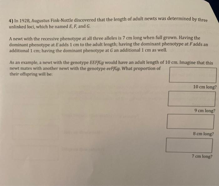 Solved 4) In 1928, Augustus Fink-Nottle discovered that the | Chegg.com